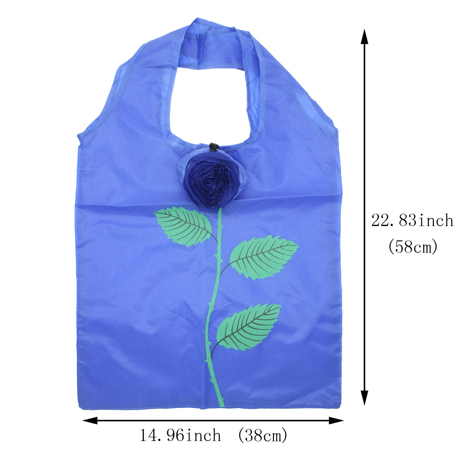 YUYIKES 10PCS Folding Shopping Bags Reusable Roses Shopping Tote Bags Compact Eco Periodic Duty Recycling Use Shopping Bags (Roses)