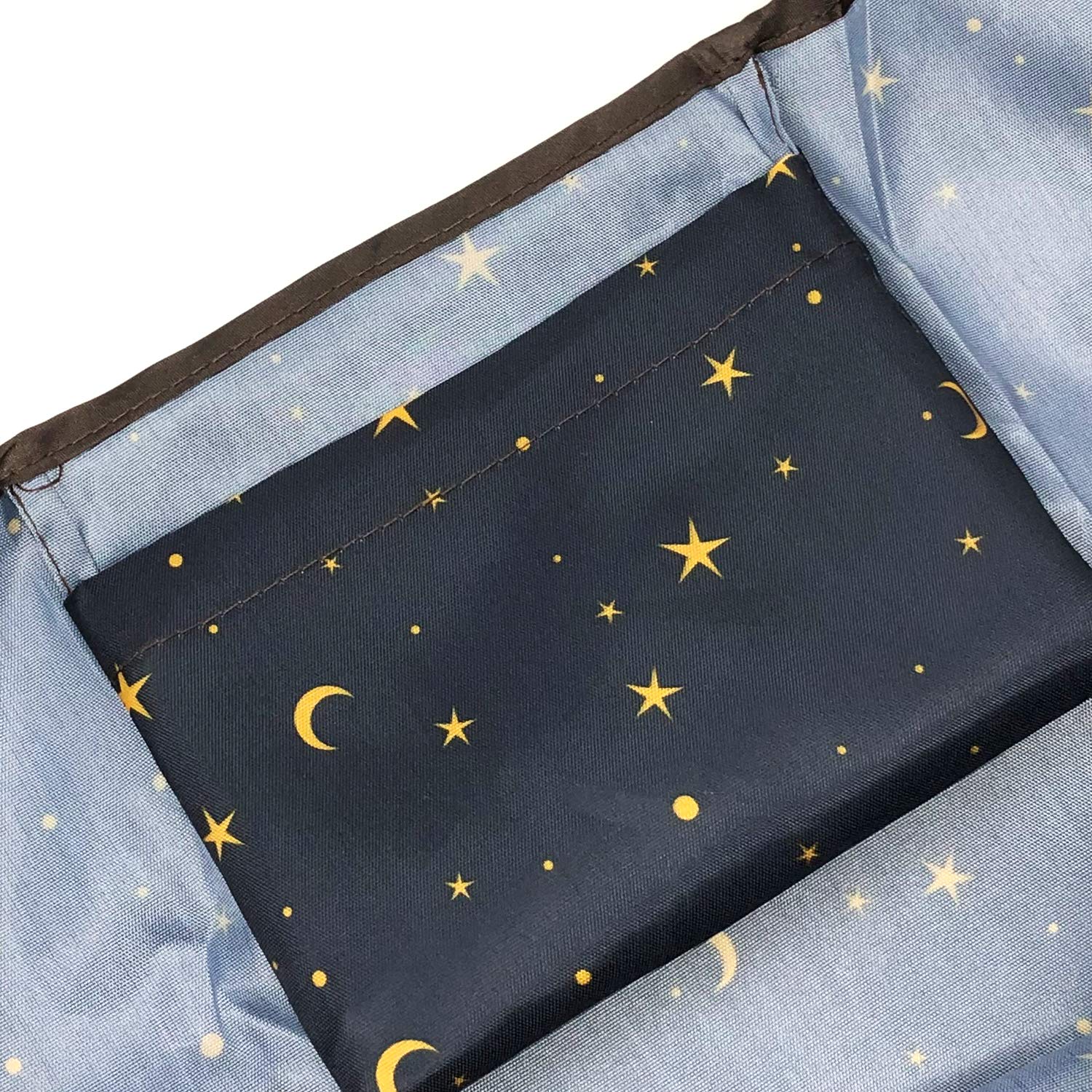 allydrew Large & Small Foldable Tote Nylon Reusable Grocery Bags, Set of 2, Moon & Stars