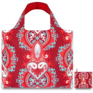 loqi opulent ruby reusable shopping bag, multicolor