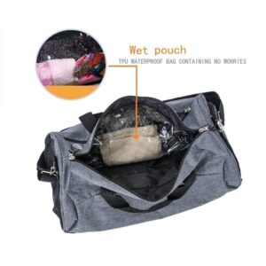 Sports Gym Bag with Wet Pocket & Shoes Compartment for Women & Men