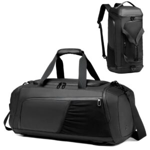 gym duffle bag waterproof sports duffel bags travel weekender bag for men women overnight bag with shoes compartment black