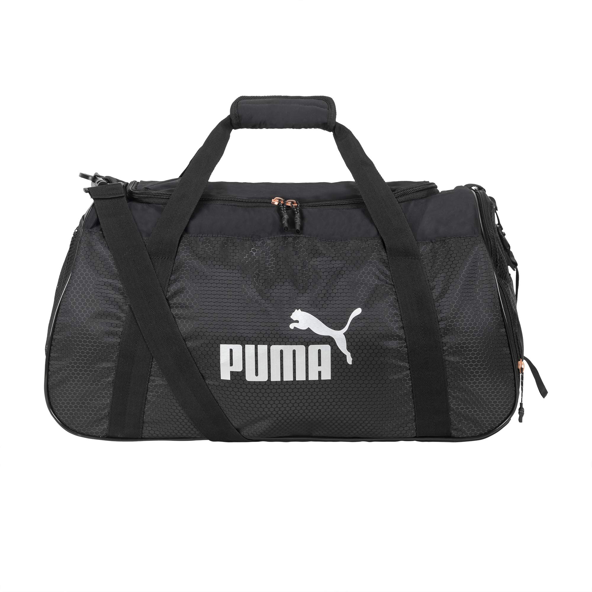 PUMA womens Evercat No. 1 Logo Duffel Bags, Black/Silver, One-Size US