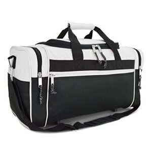 dalix 21" sports duffle bag gym travel pack in white