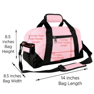 Dalix 14" Small Duffle Bag Two Toned Gym Travel Bag in Pink