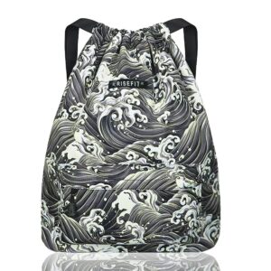 risefit waterproof drawstring bag, drawstring backpack, gym bag sackpack sports backpack for women