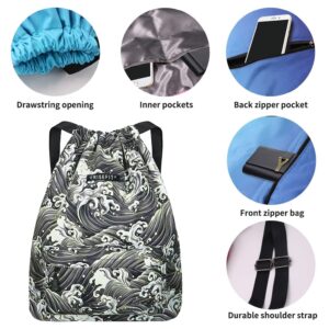 Risefit Waterproof Drawstring Bag, Drawstring Backpack, Gym Bag Sackpack Sports Backpack for Women