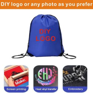 Drawstring Backpack Bulk 20 Pcs Draw String Backpack Bags DIY Gym Sports Traveling Yoga Cinch Bag Sackpack Drawstring (Royal Blue bluenoya)