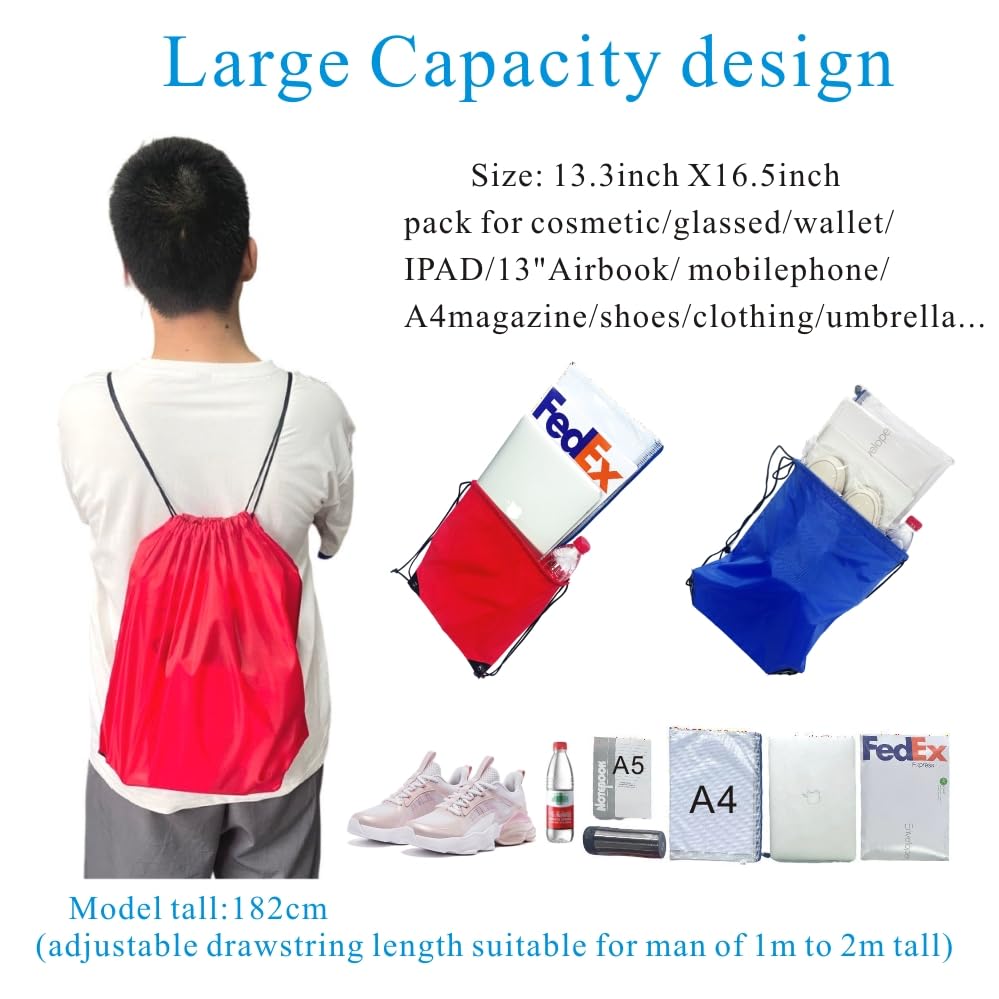 Drawstring Backpack Bulk 20 Pcs Draw String Backpack Bags DIY Gym Sports Traveling Yoga Cinch Bag Sackpack Drawstring (Royal Blue bluenoya)