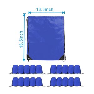 Drawstring Backpack Bulk 20 Pcs Draw String Backpack Bags DIY Gym Sports Traveling Yoga Cinch Bag Sackpack Drawstring (Royal Blue bluenoya)