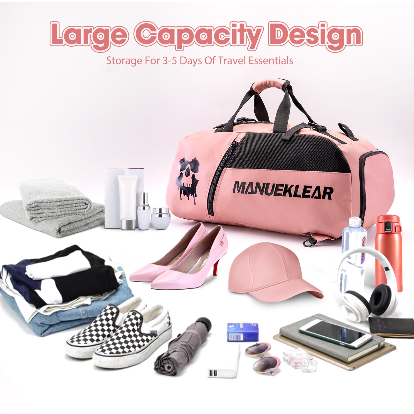 Gym Bag for Women and Men Duffle Bag for Men with Shoe Compartment, Women Sports Duffel Bags for Traveling with Wet Pocket, Gym Backpack for Men Workout Weekender