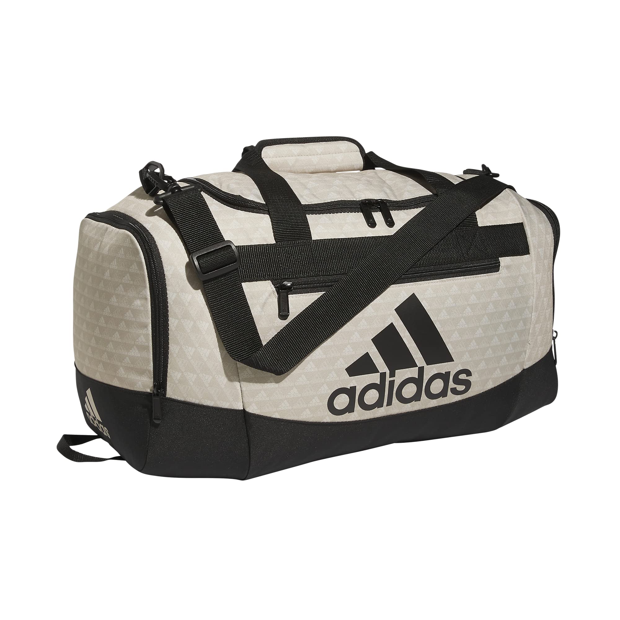 adidas Defender 4 Small Duffel Bag, BOS Mini Monogram Wonder Beige/Black, One Size