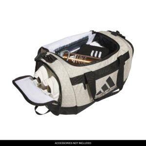 adidas Defender 4 Small Duffel Bag, BOS Mini Monogram Wonder Beige/Black, One Size