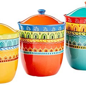 Certified International Valencia, Canister Set 3 pc. 54, 72, 104 oz, Multicolor