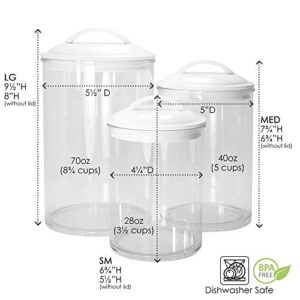 Calypso Basics by Reston Lloyd Acrylic Storage Canisters, Set of 3, Red