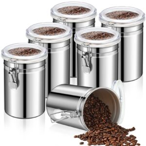 lallisa 6 pcs stainless steel canisters 62 oz stainless steel containers with lids food storage container with airtight clamp lid coffee containers for tea sugar coffee flour kitchen counters