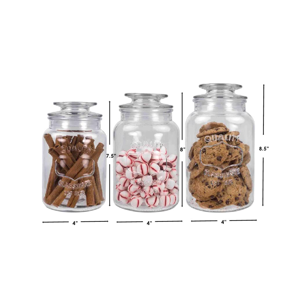 Home Basics 3 Piece Glass Canister Set