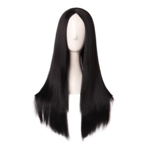 mapofbeauty 28 inch/70 cm women special long straight synthetic wig (black)