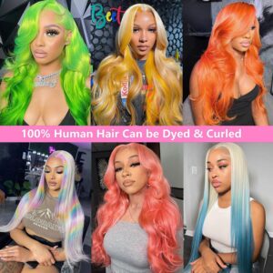 CALNESHIA 30'' 613 Lace Front Wig Human Hair 13x6 Transparent Lace 180 Density Blonde Lace Front Wigs Human Hair Black Women Pre Plucked Color 613 Hd Lace Frontal Wig Straight Blonde Wig Human Hair