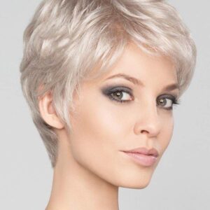 Swiking Short Pixie Cut Blonde Mix Grey Wigs for White Women Fluffy Synthetic Hair Women's Wig Heat Resistant Daily Halloween Party Full Wig