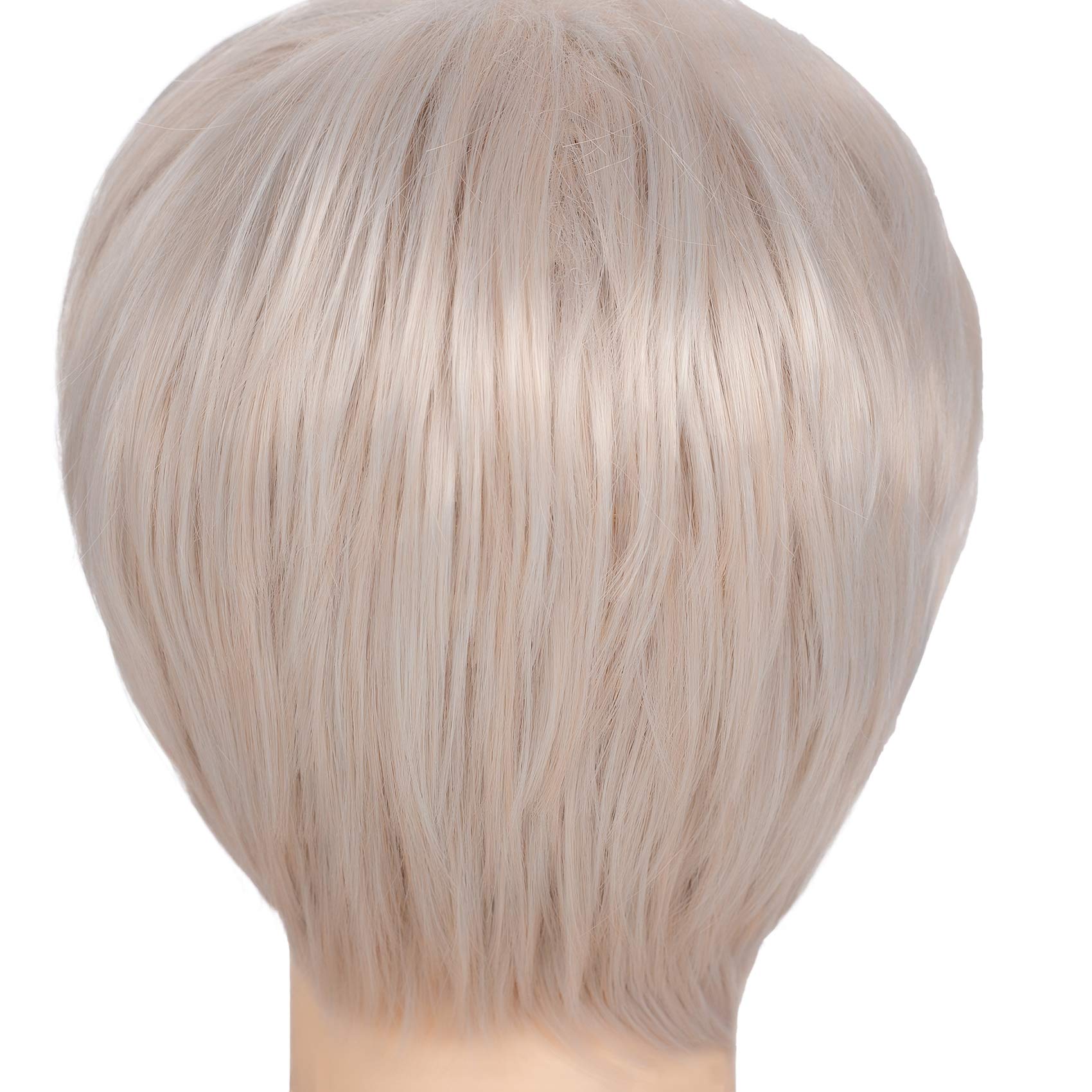 Swiking Short Pixie Cut Blonde Mix Grey Wigs for White Women Fluffy Synthetic Hair Women's Wig Heat Resistant Daily Halloween Party Full Wig