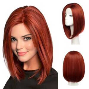 bestung short red wigs copper red wig for white women medium lenth red bob wigs side part synthetic hair costume wigs for cosplay daily party halloween