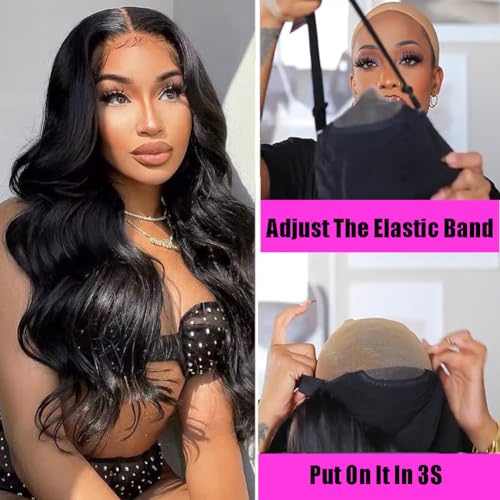 Anyweek 6x4 Wear and Go Glueless Wig 28inch Glueless Wigs Human Hair Pre Plucked Pre Cut HD Lace Closure Wigs Human Hair 180% Density Body Wave Lace Front Wig