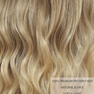 HMHIFI Long Ombre Blonde Wigs for Women 26 inch Long Wavy Middle Part Wig Ombre Blonde Wigs Upgraded Protein Fiber Hair Replacement Wig Cosplay Costume Halloween Wig(26'' Brown Ombre Blonde)