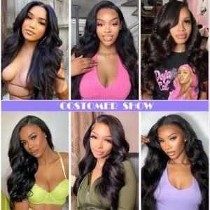 CIUSUM Body Wave Lace Front Wigs Human Hair Pre Plucked 13x4 Frontal Wigs Human Hair Wigs for Women 180% Density Transparent HD Lace Front Wigs Human Hair Pre Plucked with Baby Hair 20 Inch