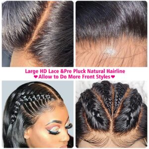 360 Lace Front Wigs Human Hair Pre Plucked, 200 Density Body Wave Frontal 360 Wig Human Hair Full Lace Human Hair Wigs, HD Lace Front Wigs for Black Women Human Hair Glueless with Baby Hair (20 Inch)