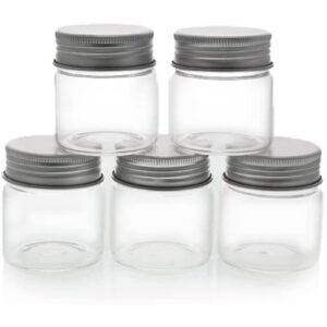 5 pack mini glass jars with lids, 1.7 oz small mason jars for diy crafts, spices, jams, jellies