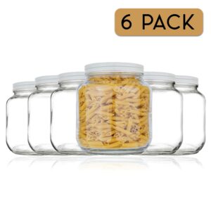 6 Pack-Half Gallon Glass Mason Jar Wide Mouth with Airtight Metal Lid -Fermenting Kombucha Kefir - Curing Pickling, Storing and Canning - BPA-Free Dishwasher Safe, Made in USA by kitchentoolz