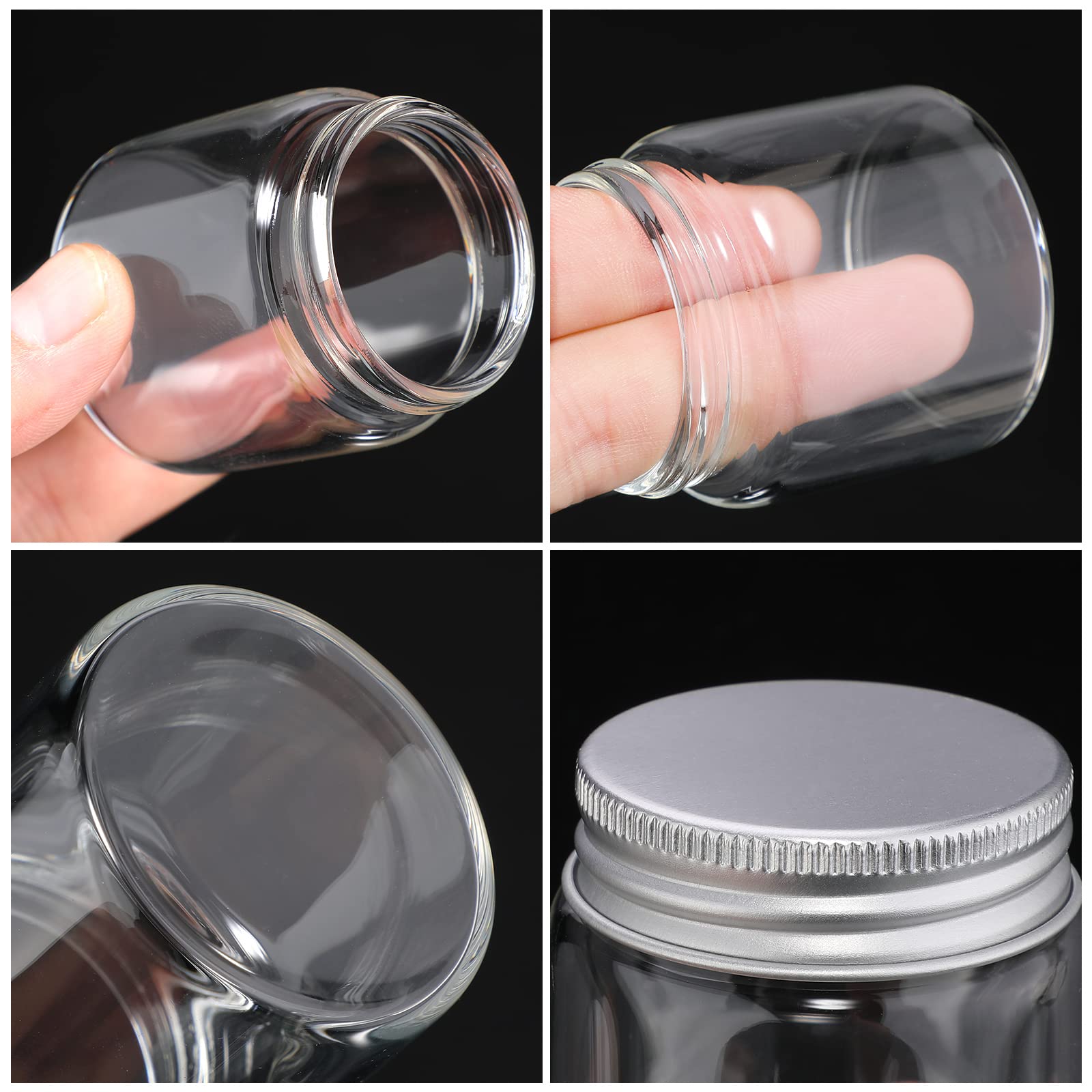 1.7 oz Mini Mason Jars Small Glass Jars with Airtight Lids Clear Small Jars Mini Spice Jars for Honey Kitchen DIY Projects Tea Preserving Wedding Favor Baby Food (20 Pcs)