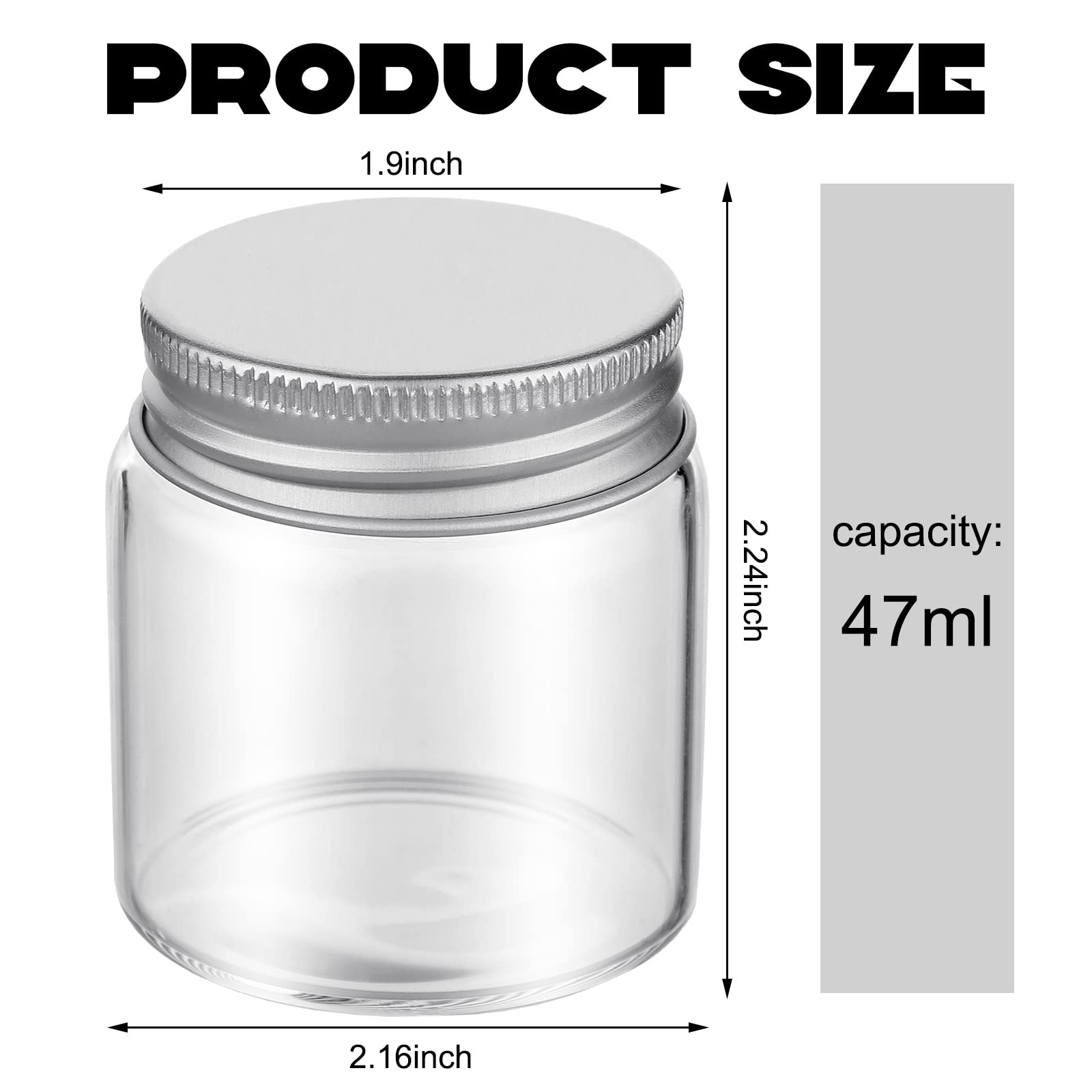 1.7 oz Mini Mason Jars Small Glass Jars with Airtight Lids Clear Small Jars Mini Spice Jars for Honey Kitchen DIY Projects Tea Preserving Wedding Favor Baby Food (20 Pcs)