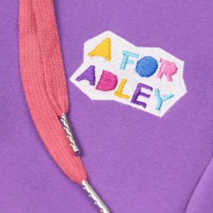 A FOR ADLEY Merch Super Soft Matching Color Block Fleece Set With Embroidered Logo on Top and Bottom (as1, alpha, s, regular)