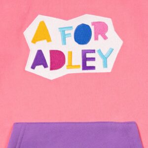 A FOR ADLEY Merch Super Soft Matching Color Block Fleece Set With Embroidered Logo on Top and Bottom (as1, alpha, s, regular)