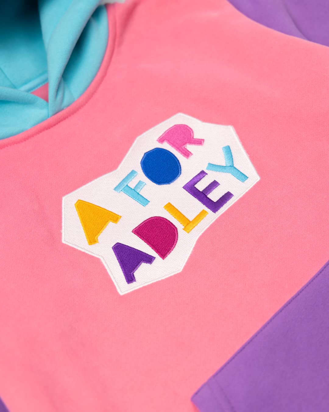 A FOR ADLEY Merch Super Soft Matching Color Block Fleece Set With Embroidered Logo on Top and Bottom (as1, alpha, s, regular)