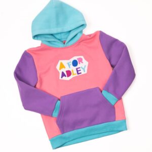 A FOR ADLEY Merch Super Soft Matching Color Block Fleece Set With Embroidered Logo on Top and Bottom (as1, alpha, s, regular)