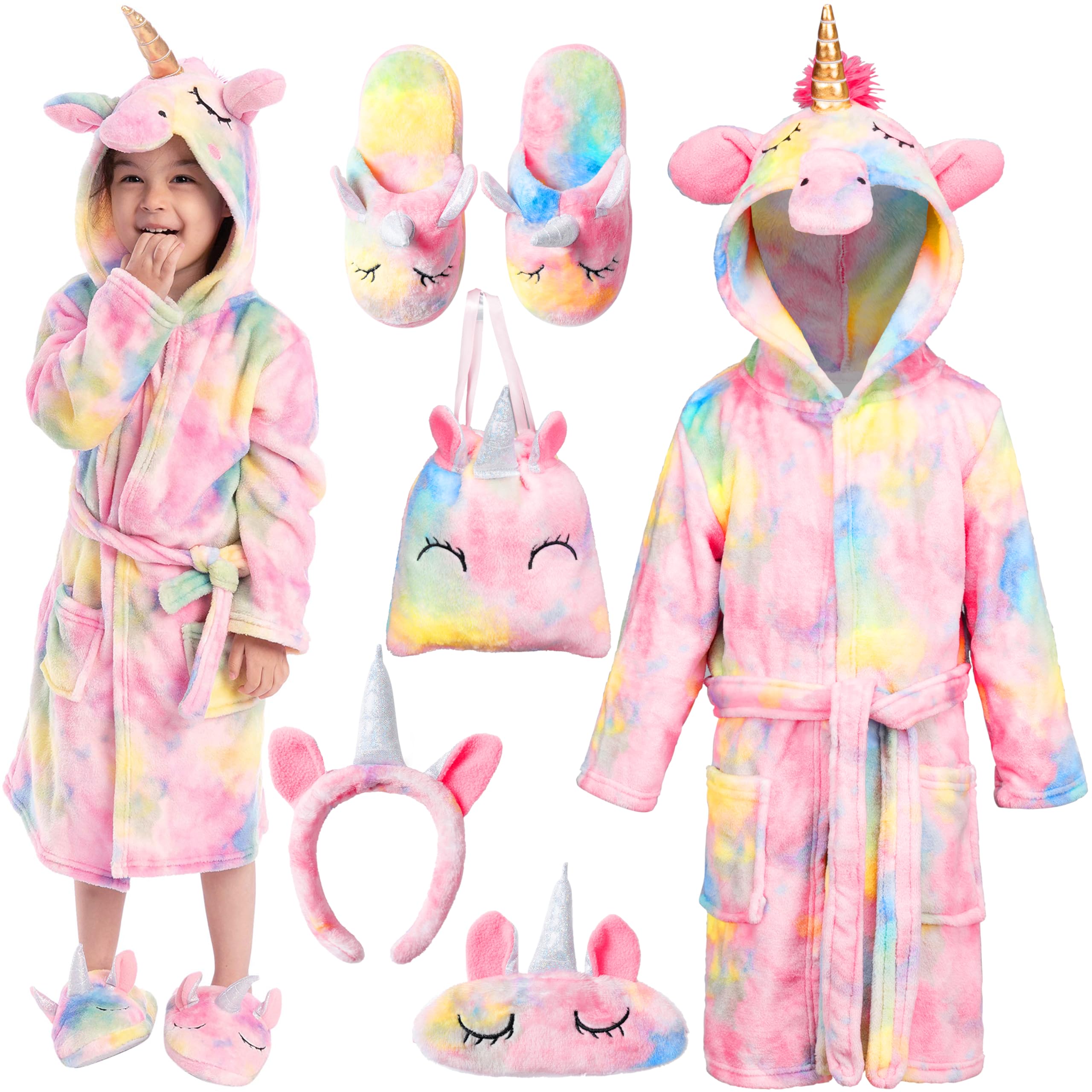 JOYIN Kids Unicorn Robe and Bathroom Set Gifts for Girls and Kids