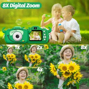 Goopow Kids Camera Toys for 3-8 Year Old Boys,Children Digital Video Camcorder Camera with Cartoon Soft Silicone Cover, Best Chritmas Birthday Festival Gift for Kids - 32G SD Card Included