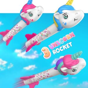 Huge Wave Unicorn Rocket Launcher for Kids, Stomping Launch up Toys, Birthday Gifts for Girls Ages 2 3 4 5 6 7 8 Years Old,Outdoor Toys