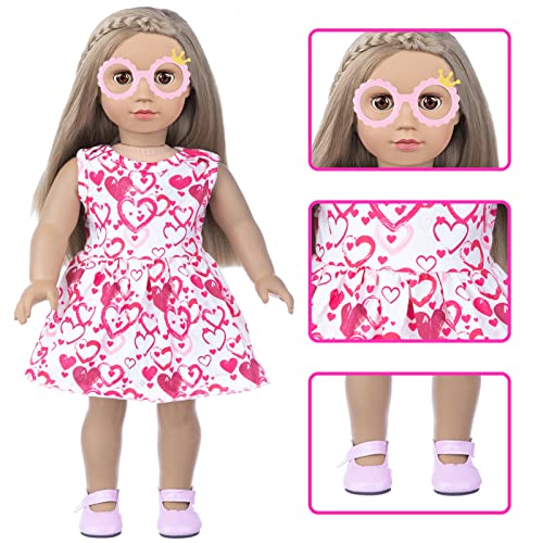 BDDOLL Doll Clothes and Accessories School Supplies Playset for 18 Inch Girl Doll with Doll Clothes,School Bags, Student Cards, Glasses, Pencils, calculators, Scissors, notebooks, etc