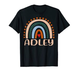 adley name personalized funny women rainbow adley t-shirt