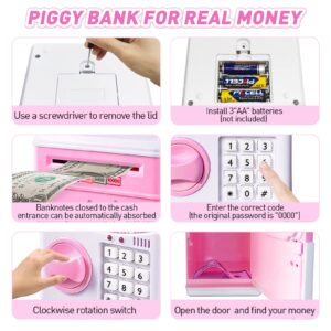 ATM Unicorn Piggy Bank for Boys Girls, Electronic Money Bank with Stickers, Kids Toys for 5 6 7 8 9 10 11 12 Year Old Boys Birthday Gifts