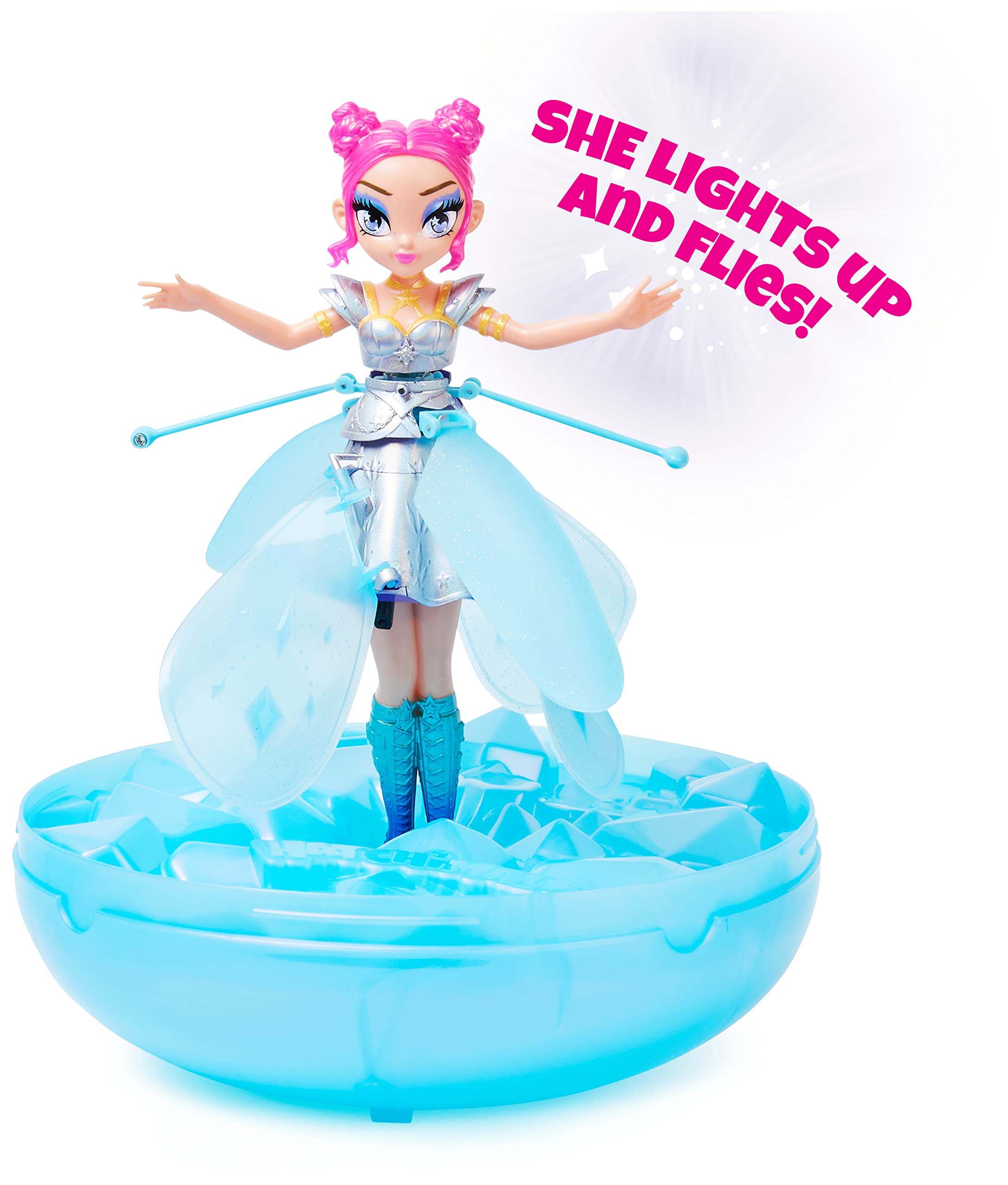 Hatchimals Pixies, Crystal Flyers Starlight Idol Magical Flying Pixie Toy Doll with Lights, Girls Gifts, Kids Toys for Girls Ages 6 and up