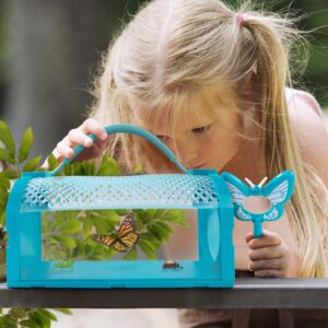 ESSENSON Bug Catcher Kit, Outdoor Toy Gift for 3 4 5 6 7 8+ Year Old Boys Girls Kids, 2 Pcs Bug Cage Butterfly, Outdoor Explorer Kit with Whistles for Backyard Exploration