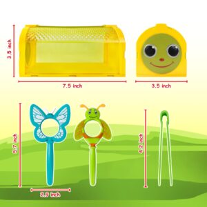 ESSENSON Bug Catcher Kit, Outdoor Toy Gift for 3 4 5 6 7 8+ Year Old Boys Girls Kids, 2 Pcs Bug Cage Butterfly, Outdoor Explorer Kit with Whistles for Backyard Exploration