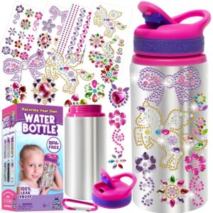 purple ladybug decorate your own water bottle kits for girls - 5 6 7 8 year old girl gifts, girl birthday gift, arts and crafts for kids ages 6-8 girls water bottles for school, crafts for girls 8-12