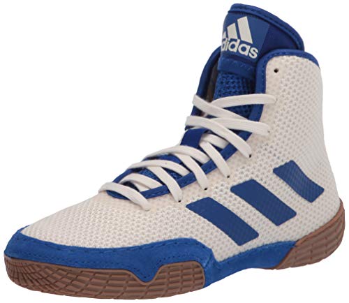 adidas Boy's Tech Fall 2.0 Wrestling Shoe, White/Royal Blue/Gum, 1.5 Little Kid