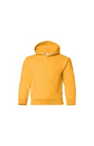 gildan unisex child youth hooded sweatshirt(gold)