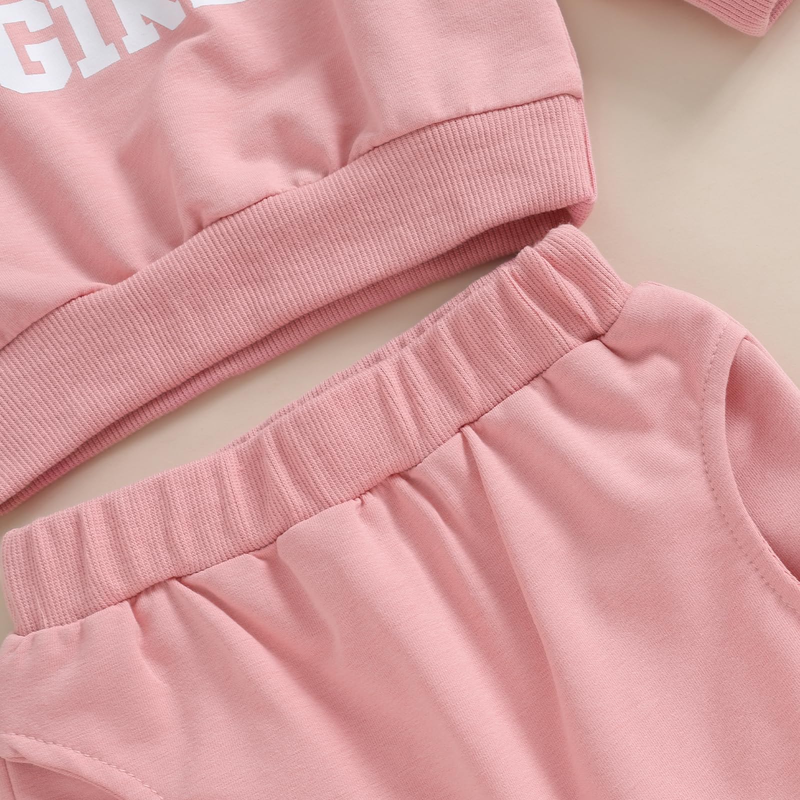 Toddler Baby Girl Clothes Long Sleeve Letter Print Sweatshirt and Stretch Jogger Pants Newborn Fall Winter Outfit (Daddys Little Girl Pink, 4-5 Years)